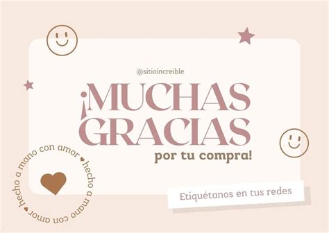 Tarjeta De Agradecimiento Para Clientes Hecho A Mano Colores Pastel