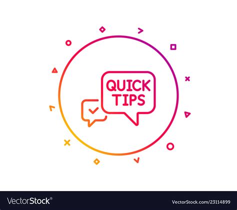 Quick Tips Line Icon Helpful Tricks Speech Bubble Vector Image