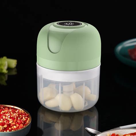 Mini Processador Elétrico de Alimentos Portátil 3 Lâminas de Aço
