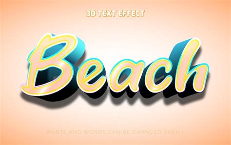 Premium Vector Beach D Editable Text Effect Style