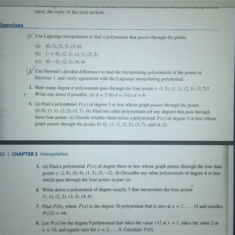 solved use lagrange interpolation to find a polynomial that