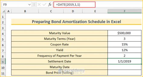 Preparing Bond Amortization Schedule In Excel With Easy Steps