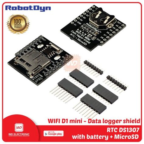 Jual RTC DS1307 DATA LOGGER SHIELD WITH BATTERY AND MICROSD ROBOTDYN