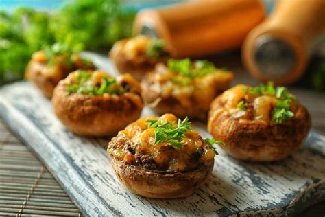 Žampiony plněné zapečené smažené recepty vegan cz