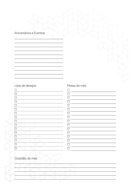 Agenda Mes Limpa Planner Xadrez Cinza Minimalista Fazendo A Nossa Festa