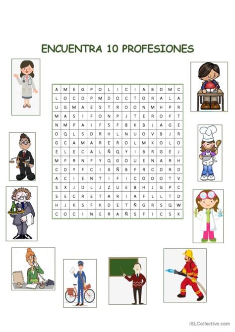 46 Profesiones Español ELE hojas de trabajo pdf doc