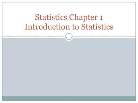 Ppt Statistics Chapter Introduction To Statistics Powerpoint