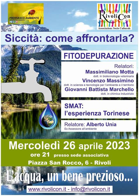 L ACQUA UN BENE PREZIOSO RIVOLICON