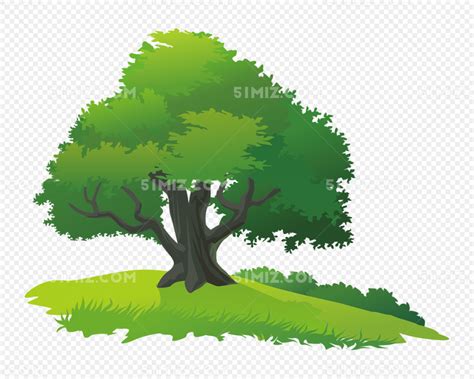 卡通矢量绿色的树和草原图片素材免费下载 觅知网