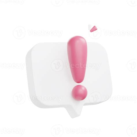 D Exclamation Icon Sign Or Attention Caution Mark Exclamation Mark