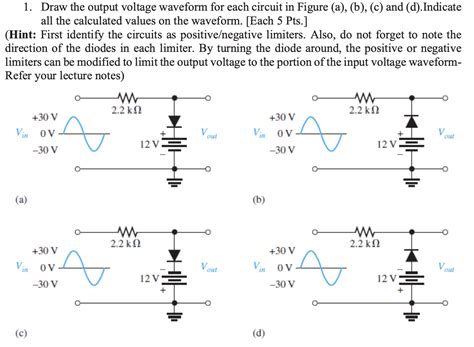 Solved Draw The Output Voltage Waveform For Each Circuit In Chegg