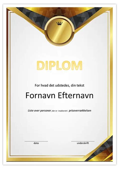 Diplom Word Skabelon Kalenderdk Su