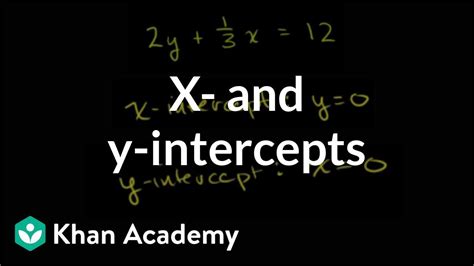 x and y intercepts 2 linear equations and functions 8th grade khan academy youtube
