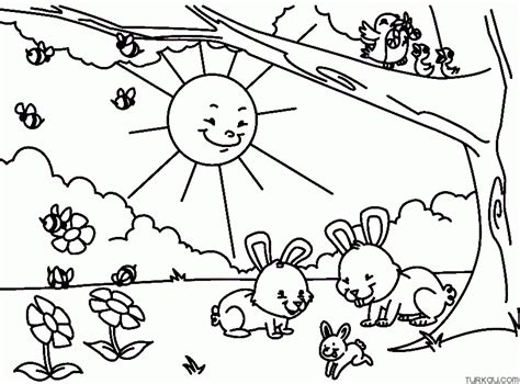 Deer Mountain Sun Coloring Page Turkau