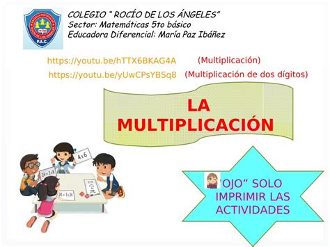 PDF LA MULTIPLICACIÓN Completa las siguientes multiplicaciones