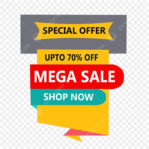 Mega Venta Oferta Especial Vector Banner PNG Formas Geométricas