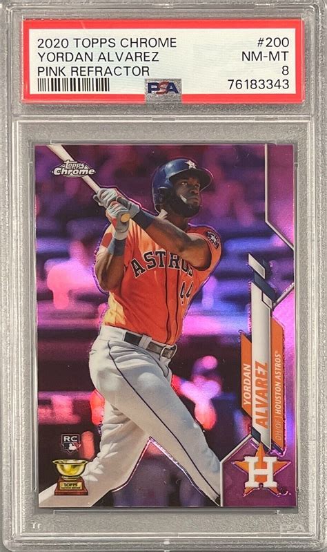 2020 Topps Chrome Pink Refractor 200 Yordan Alvarez RC For Sale