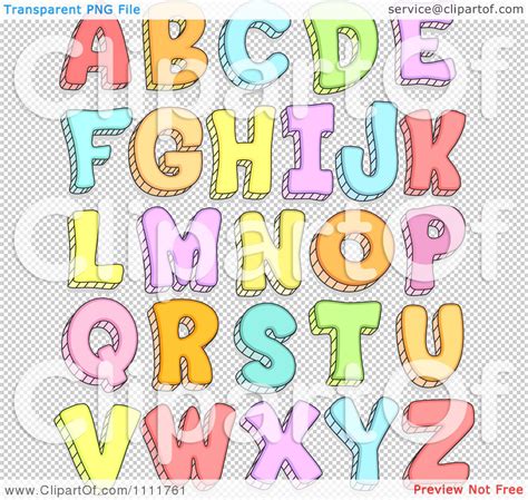 Clipart Colorful Doodled Capital Letters Royalty Free Vector