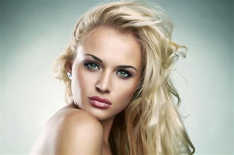 Premium Photo Beautiful Blond Woman Amazing Curly Girl With Makeup