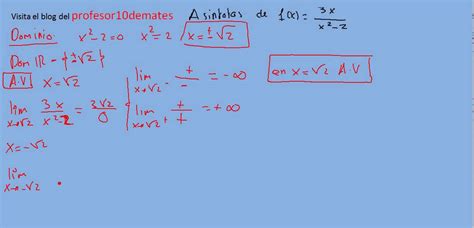 Ejercicio de cálculo de asíntotas 2 cociente polinomios avi YouTube