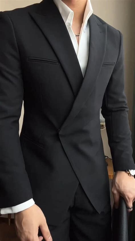 Premium Black Double Breasted Suit For Men Premium Quality Tailored