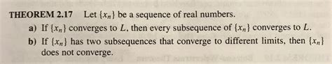 Solved Theorem Let Xn Be A Sequence Of Real Numbers Chegg