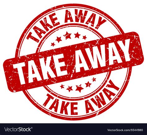 Take Away Red Grunge Round Vintage Rubber Stamp Vector Image