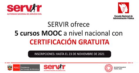 SERVIR lanza 5 cursos MOOC a nivel nacional con CERTIFICACIÓN GRATUITA