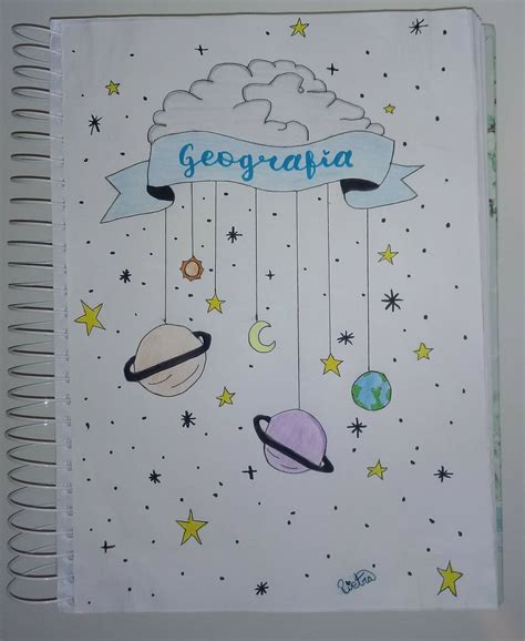Capa de caderno de geografia Capa do caderno de ciências Capas de