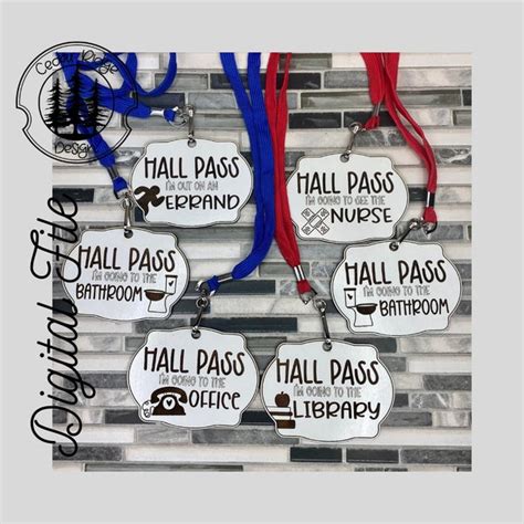 Hall Pass Laser Cut File Etsy
