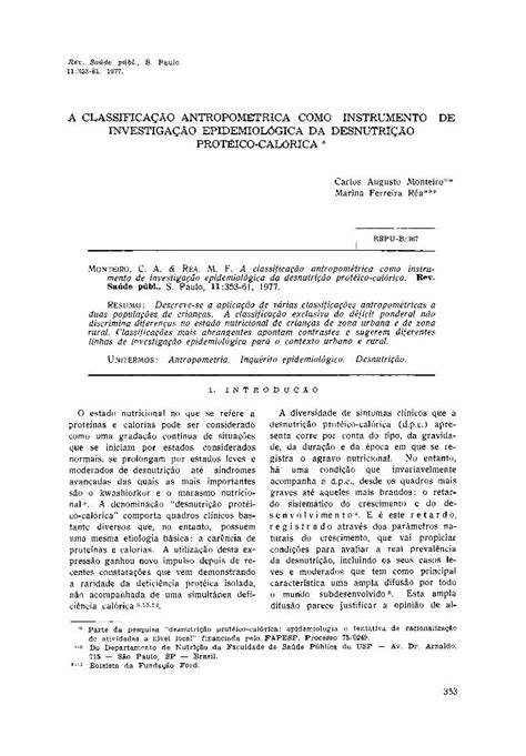 PDF A CLASSIFICAÇÃO ANTROPOMÉTRICA COMO a classificaÇÃo