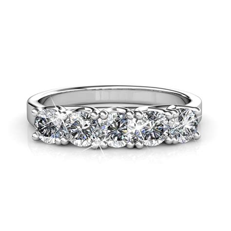 Anello Fedina Argento Swarovski Riviera Oro Bianco Drg Gioielli
