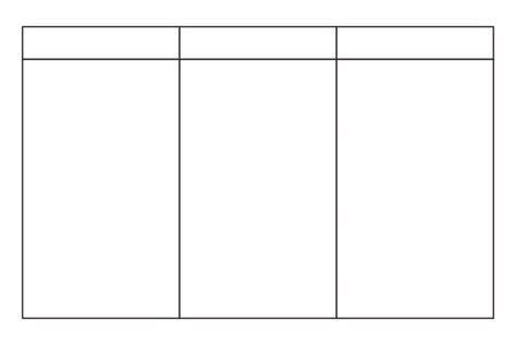 Printable Blank 3 Column Chart Table Template Printable Chart Chore