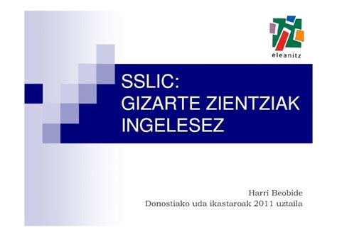 PDF SSLIC GIZARTE ZIENTZIAK INGELESEZ Inglesez 1 Testuingurua