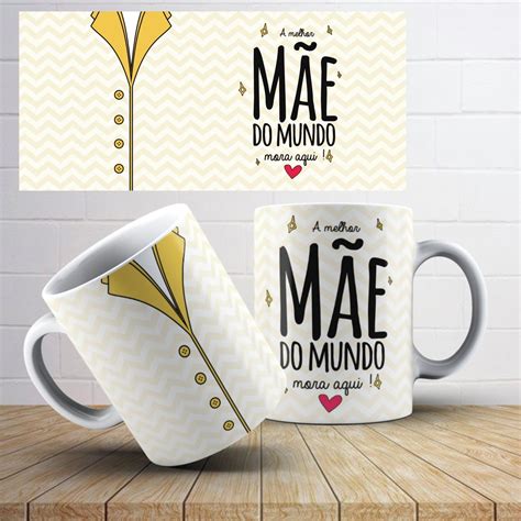 Caneca de Porcelana a Melhor Mãe do Mundo Mora Aqui Elo7