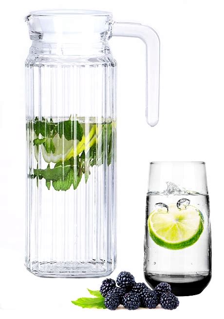 Dzbanek Z Pokrywk Na Wode Sok Lemoniad Szklany L Cena