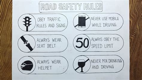 How To Draw Road Safety Rules Very Simple And Easy Very Easy Drawing