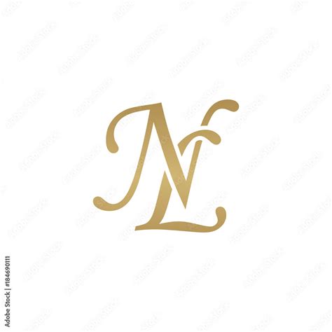 Initial Letter NL Overlapping Elegant Monogram Logo Luxury Golden