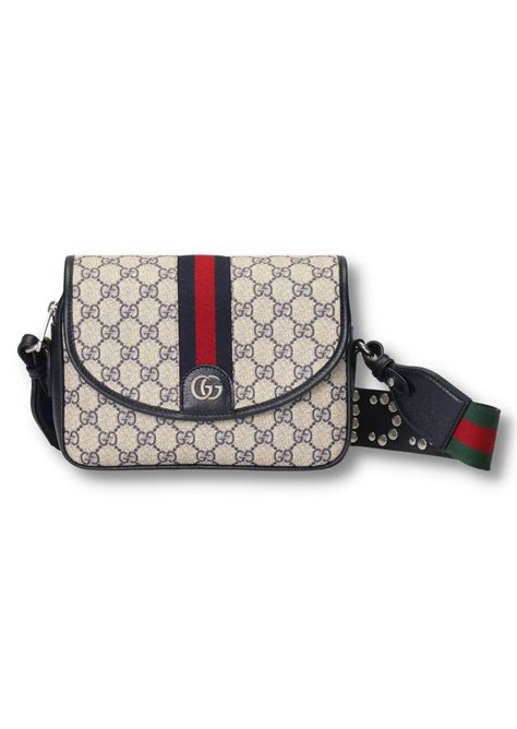Gucci Ophidia GG Small Shoulder Bag Dark Blue Beige For Women Women S