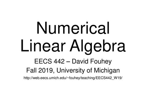 numerical linear algebra ppt download