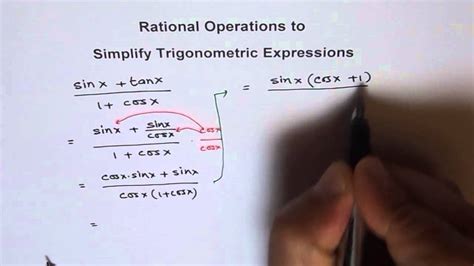 simplify trigonometric expressions and write as single ratio with restrictions youtube