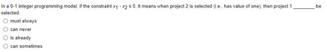 solved constraint if we are solving a 0 1 integer