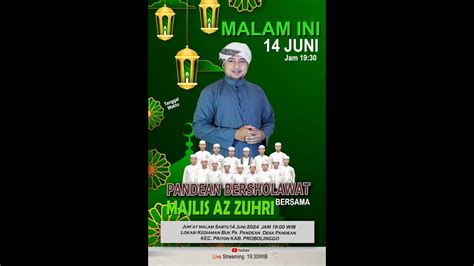 Pandean Bersholawat Bersama Majlis Ta Lim Dan Sholawat Az Zuhri Youtube