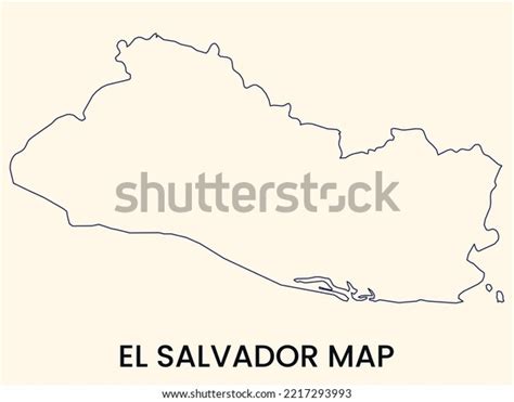 Map El Salvador Outline Map El Stock Vector Royalty Free