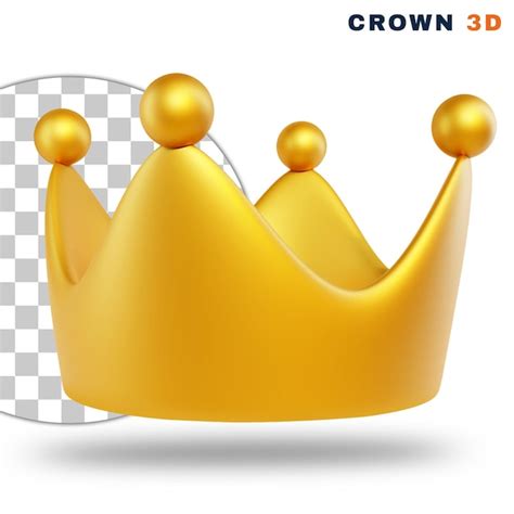 Premium PSD 3d Realistic Golden Crown On Transparent Background