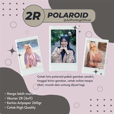 Jual CETAK FOTO POLAROID 2R 6x9 Murah PROSES CEPAT SEHARI JADI