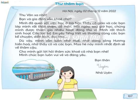 Thư thăm bạn trang 107 108 Tiếng Việt lớp 3 Tập 1 Chân trời sáng tạo