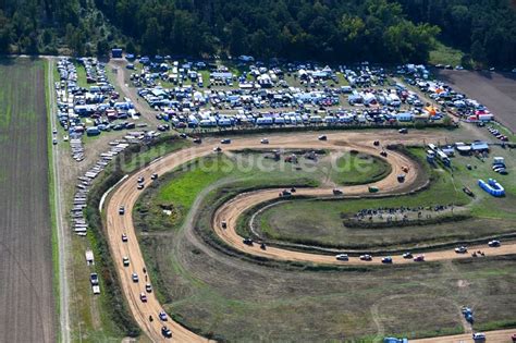 Luftaufnahme Wegendorf Rennstrecke Der Rennbahn Stock Car Rennen In