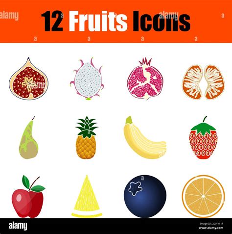 Fruits Icon Set Stock Vector Image Art Alamy