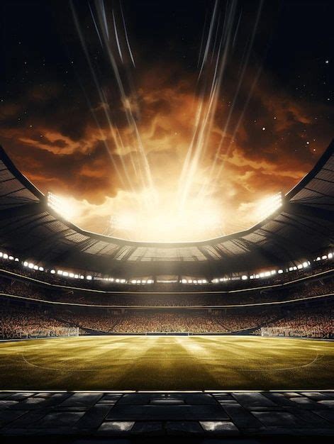 Um estádio de futebol um fundo grande claro escuro e claro